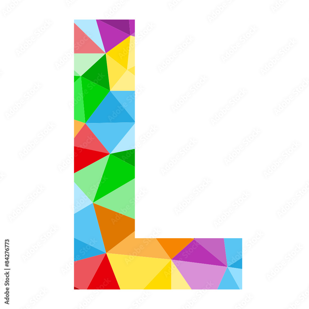 VECTOR POLYGON ALPHABET ICONS (letter L) Stock Vector | Adobe Stock