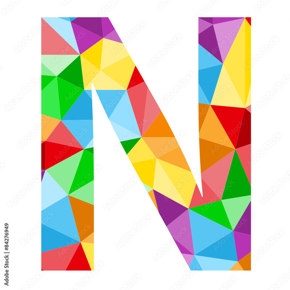 VECTOR POLYGON ALPHABET ICONS (letter N) Stock Vector | Adobe Stock
