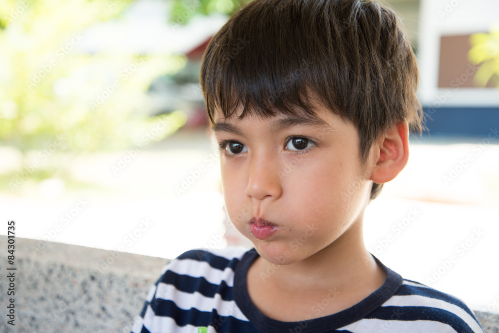 Little boy with sad face Photos | Adobe Stock