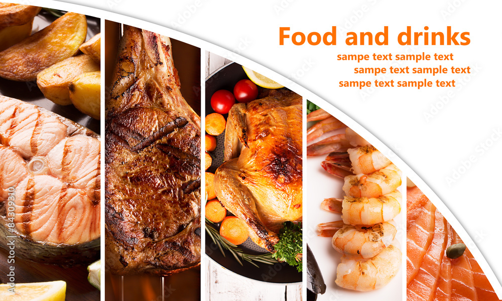 Collage from photos of meet Stock Photo | Adobe Stock