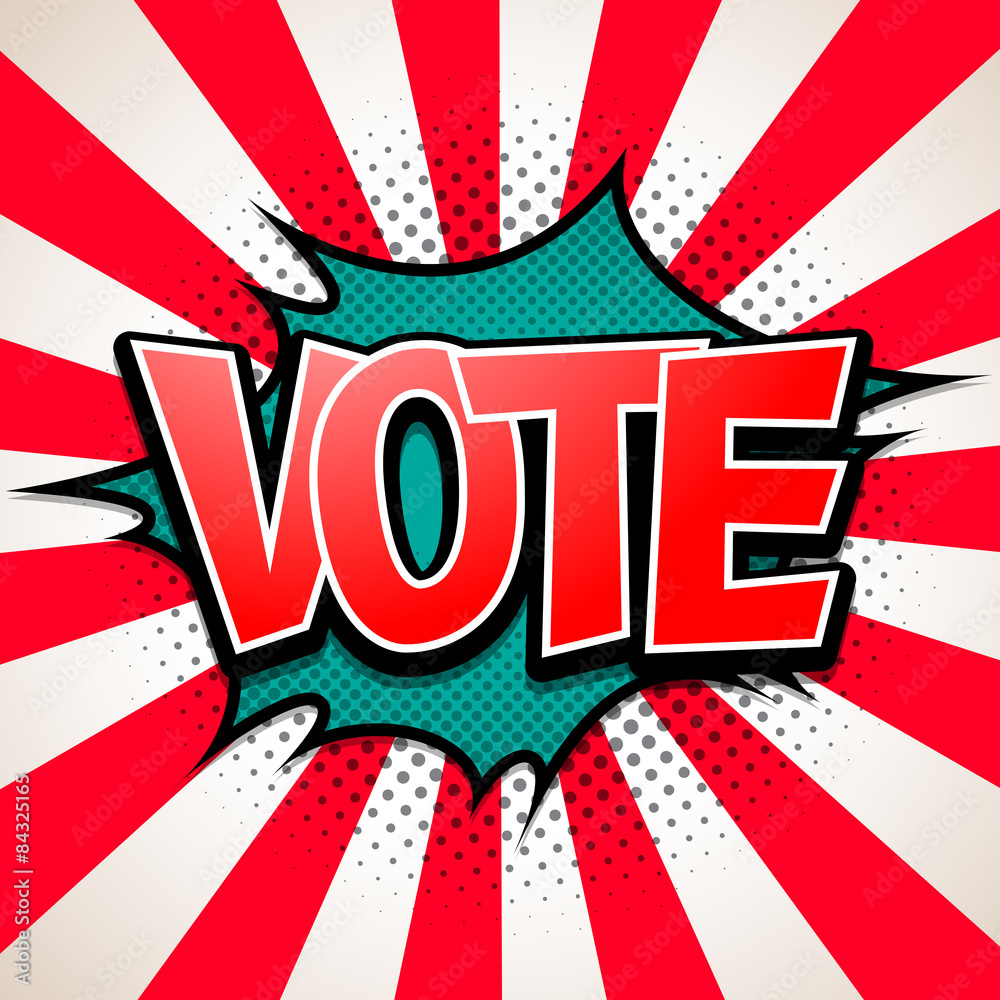 Comic Speech Bubble, Vote, Vector illustration Stock Vector | Adobe Stock