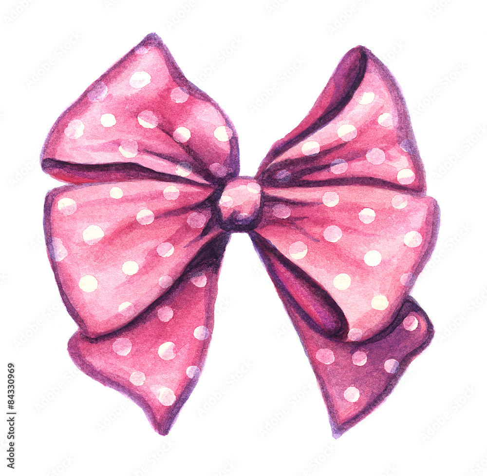 Pink Polka Dot Bow Clipart