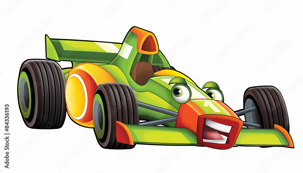 Cartoon sports car racing - illustration Stock Illustration | Adobe Stock