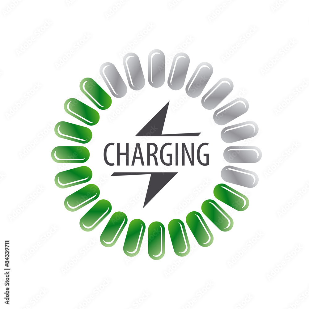 Round vector logo battery charging Stock Vector | Adobe Stock