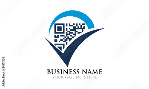 Check the QR Code Logo Stock Vector | Adobe Stock