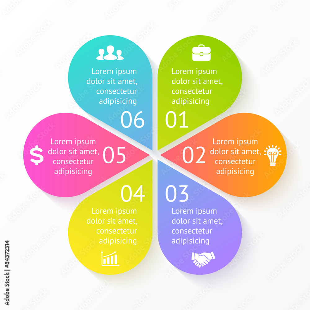 Vector circle flower infographic. Template for cycle diagram Stock ...