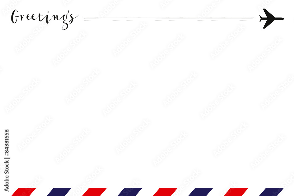 Greeting card with text and small airplane. Vector design. Stock Vector ...