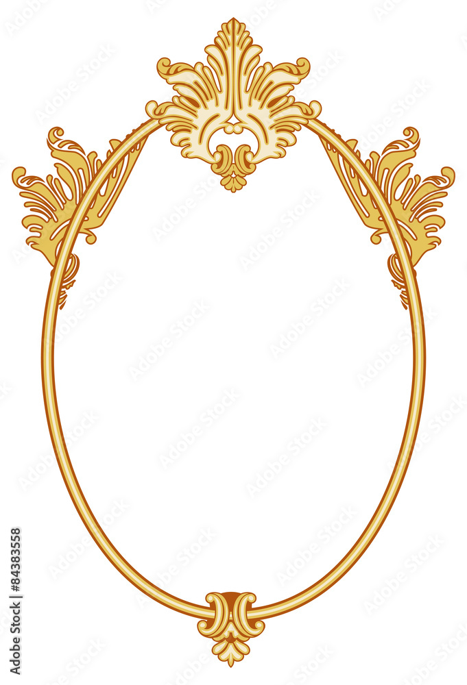 Golden round frame Stock Vector | Adobe Stock