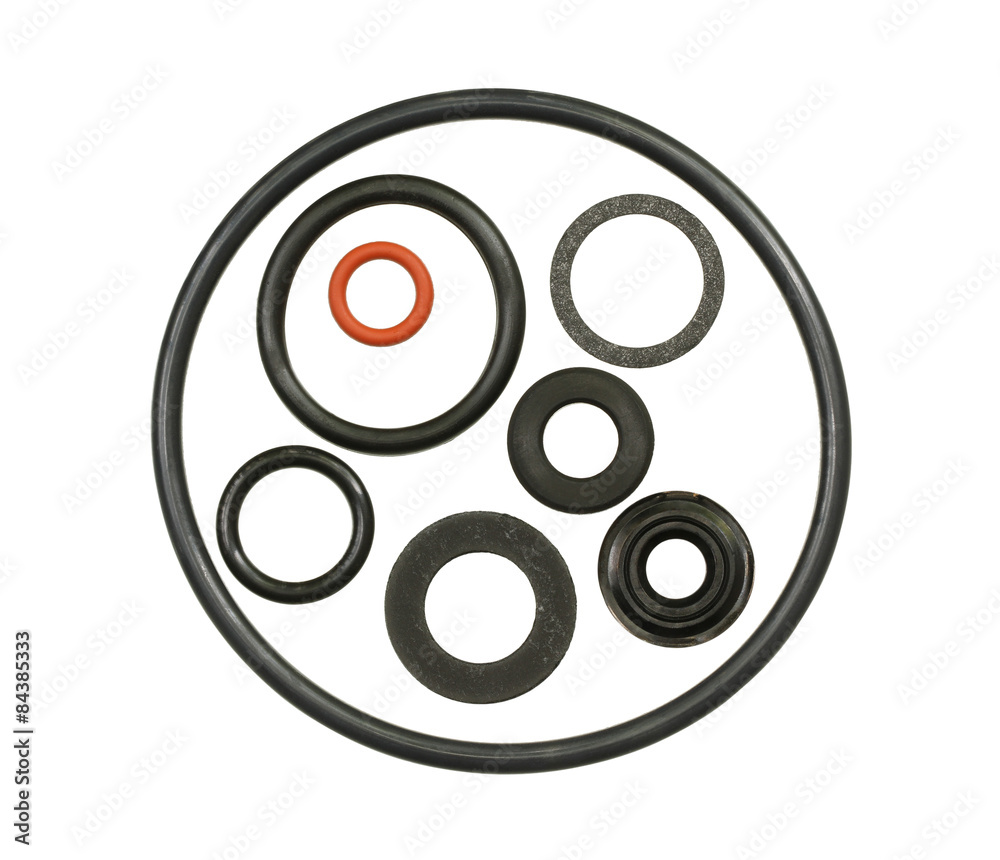 O-ring gasket collection isolated on white background Stock Photo ...