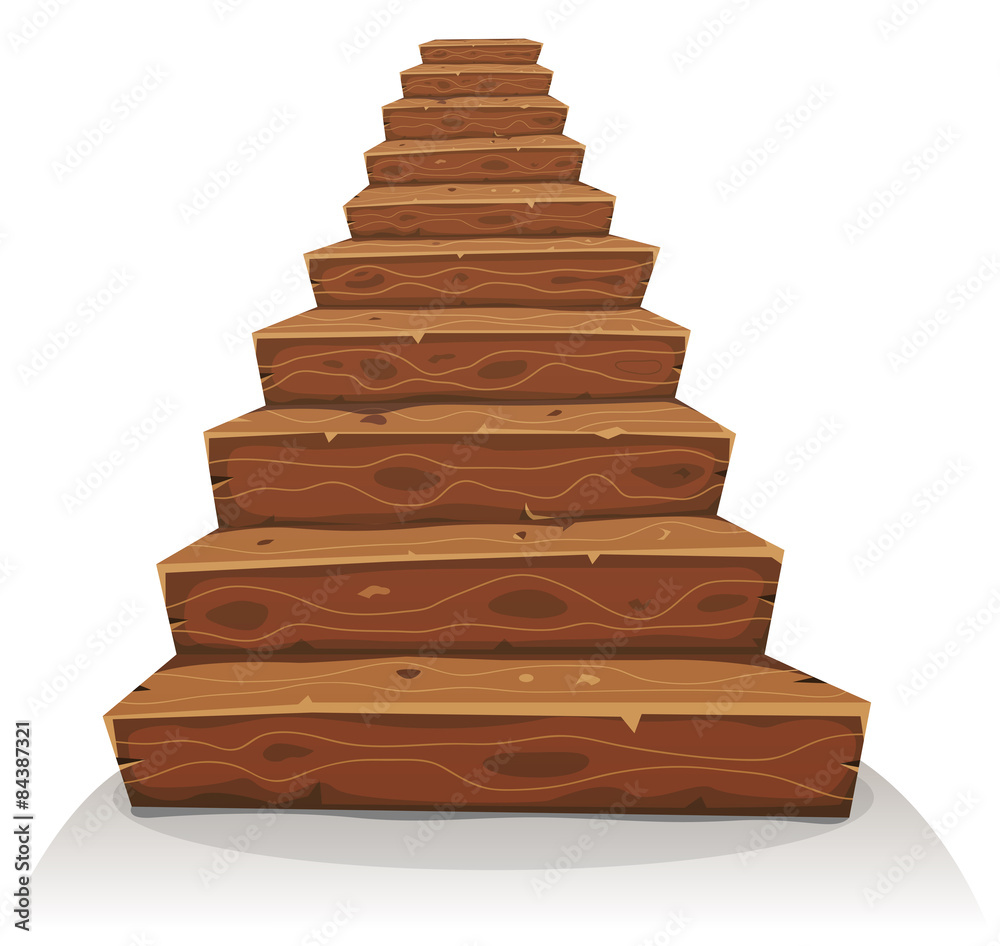 Cartoon Wood Stairs for castle or old house construction Stock Vector ...