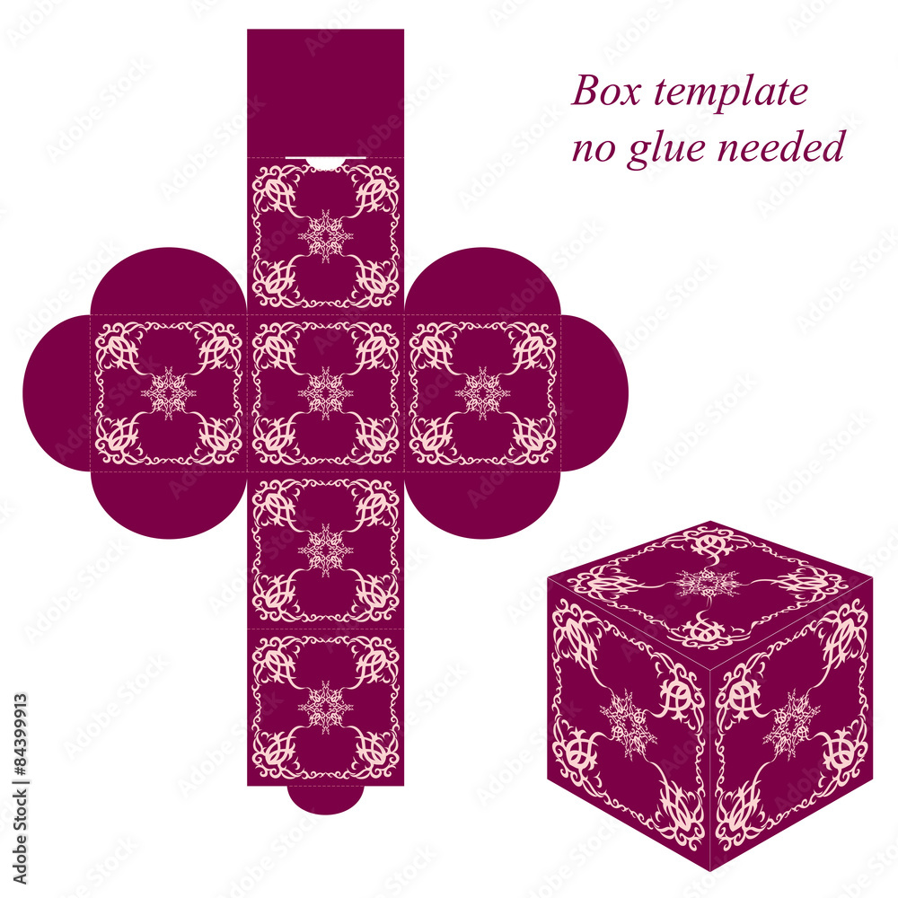 Square Box Template with floral elements Stock Vector | Adobe Stock