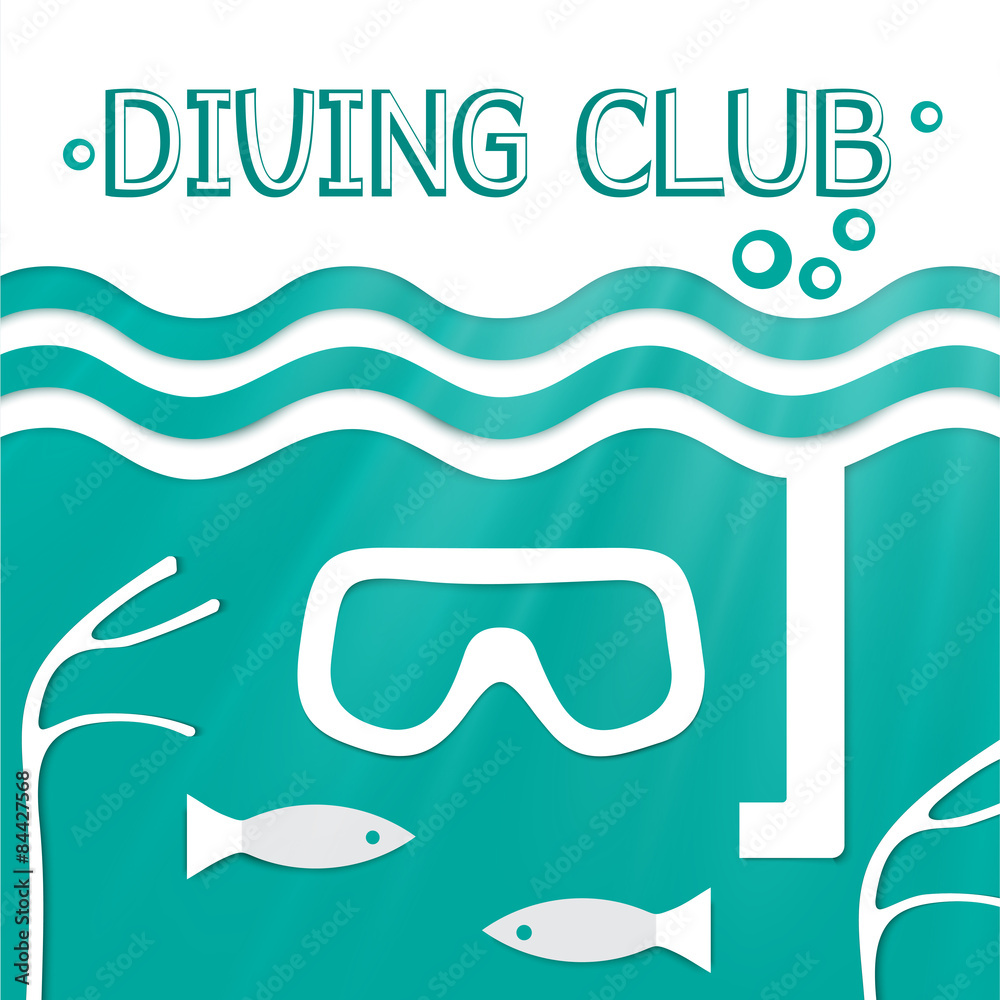 logo marine diving club. Vector illustration Stock Vector | Adobe Stock