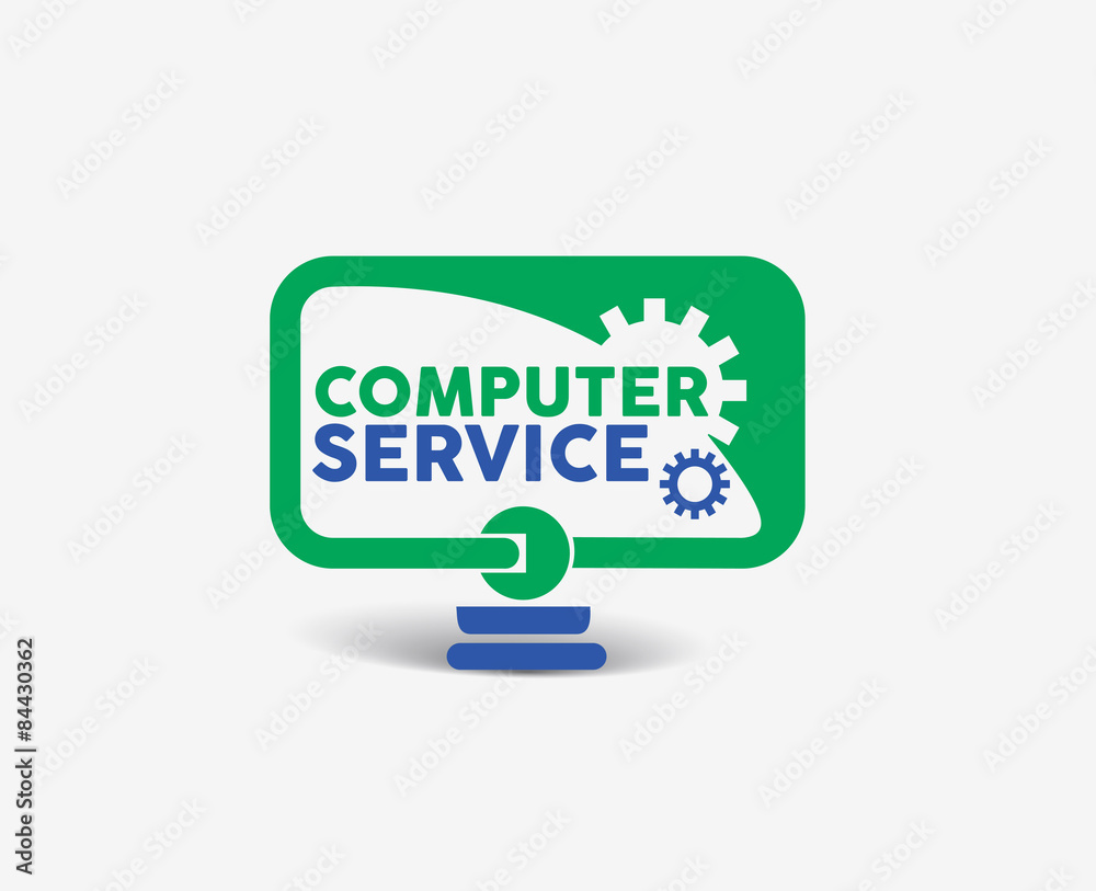 Computer Service Center vector logo and symbol Design vector de Stock ...