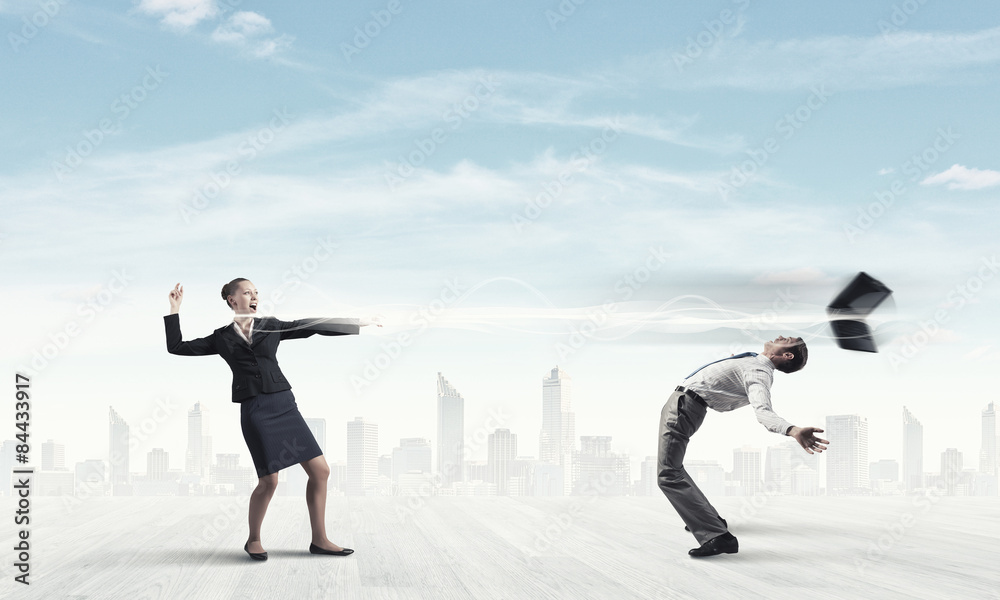 Two business people fighting with each other foto de Stock | Adobe Stock