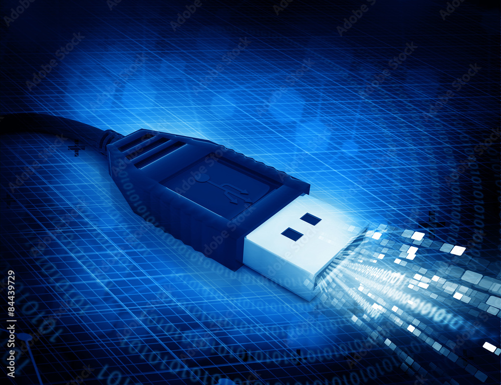 USB Cable abstract tech background Иллюстрация Stock | Adobe Stock