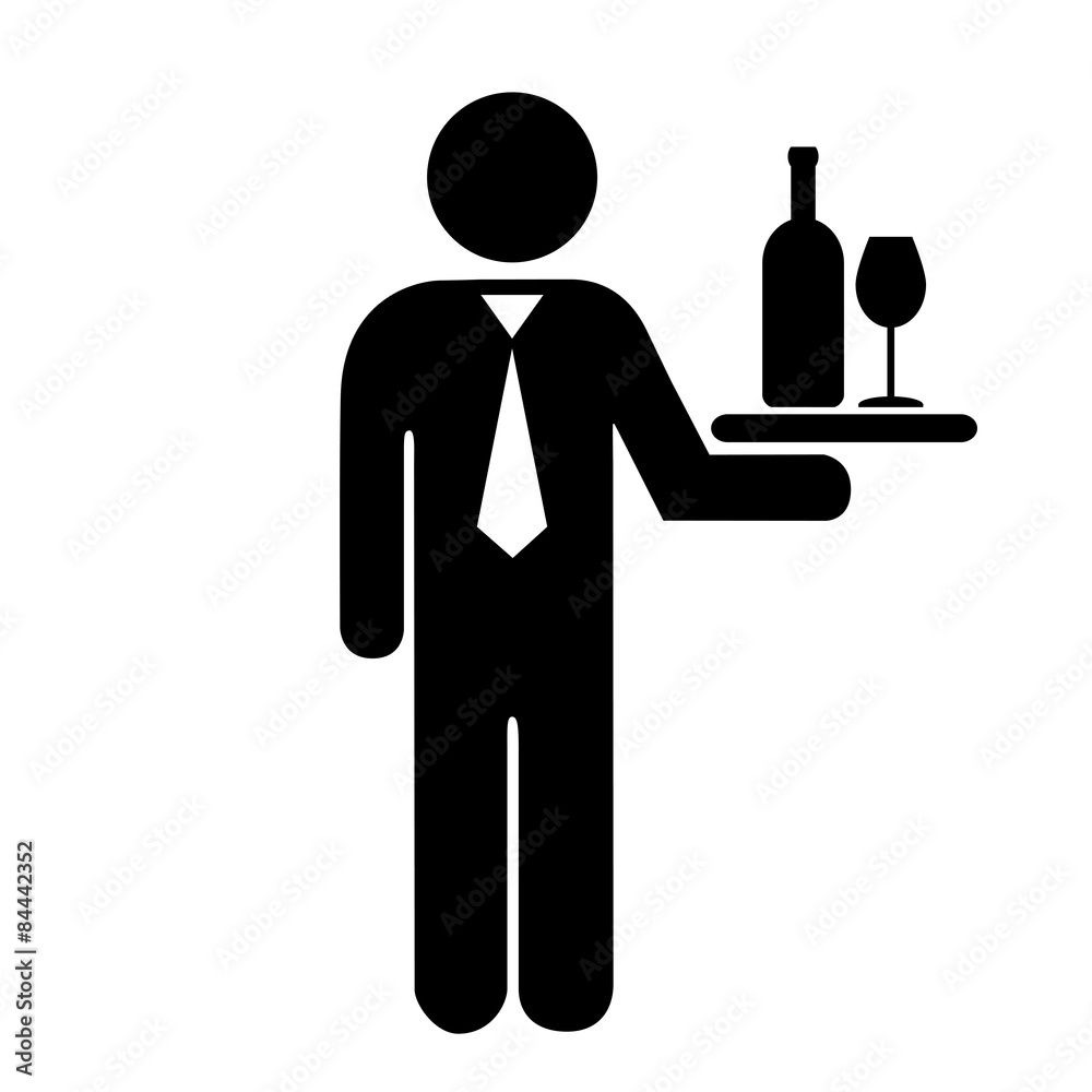 Waiter symbol Stock Vector | Adobe Stock