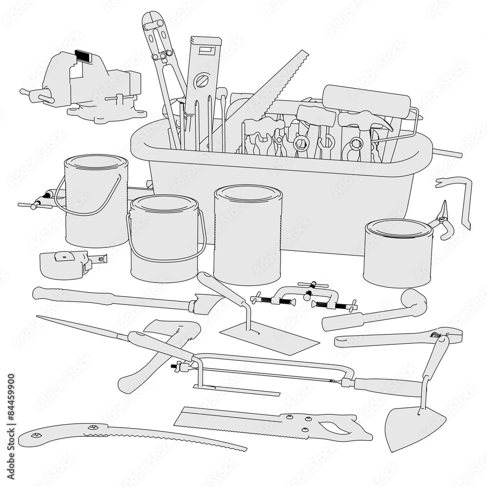 2d cartoon image of toolbox Stock Illustration | Adobe Stock