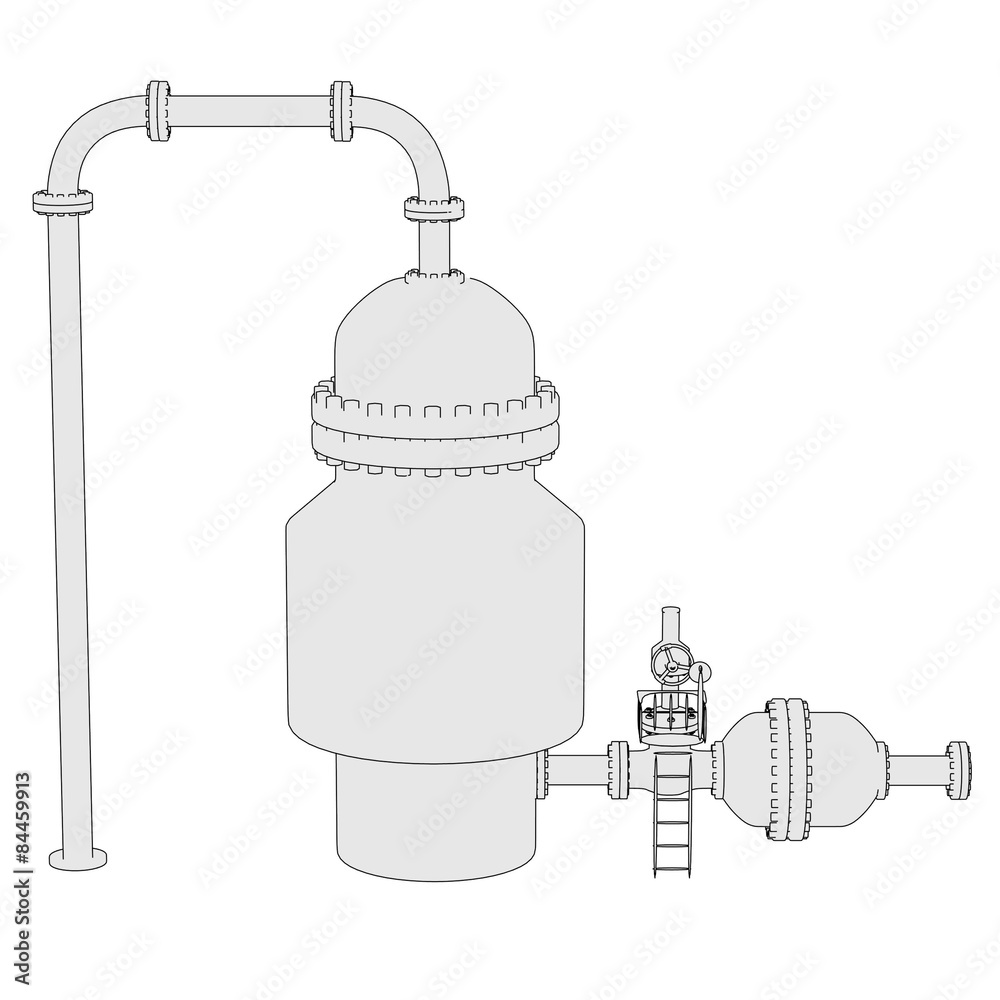 cartoon image of vacuum distillation unit Stock Illustration | Adobe Stock