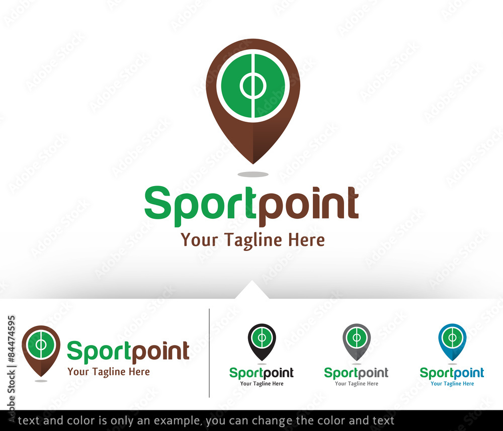 Sports Point Logo Design Template or Icon Design Stock Vector | Adobe Stock