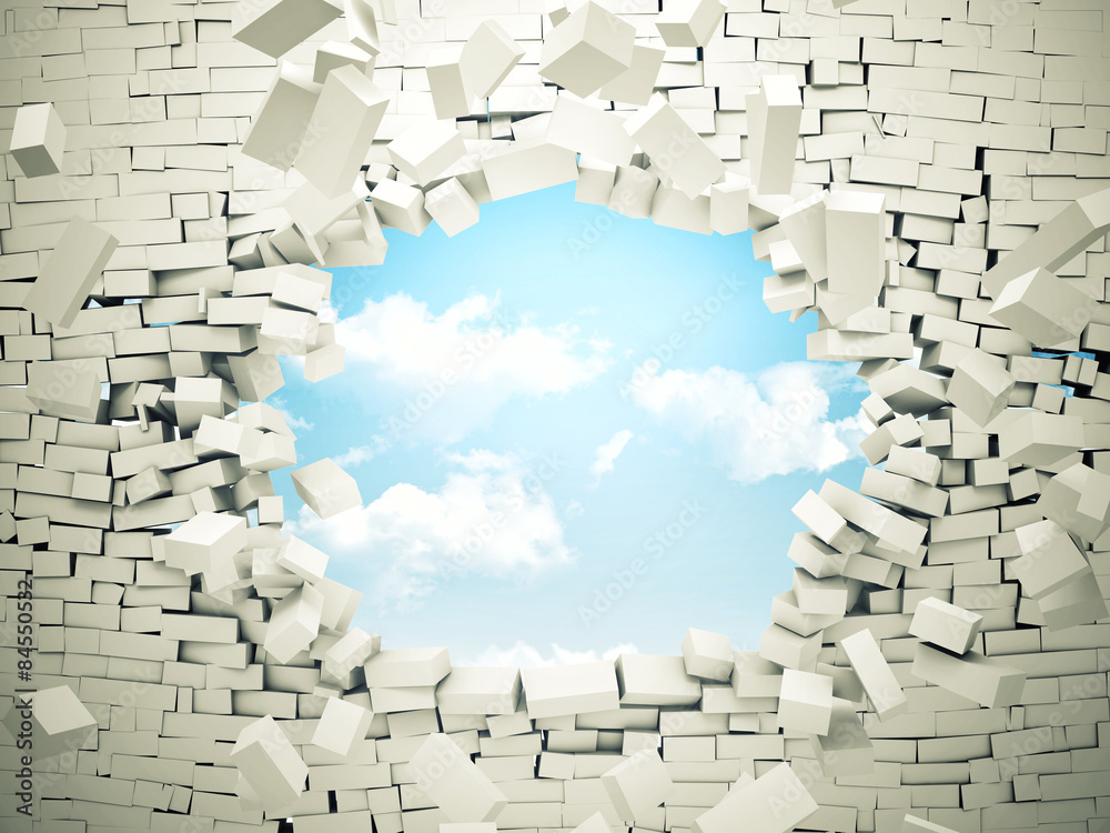 breaking wall Stock Photo | Adobe Stock
