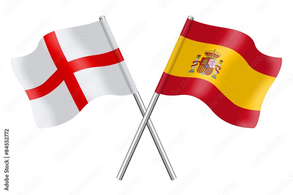 Flags: England and Spain Stock Illustration | Adobe Stock