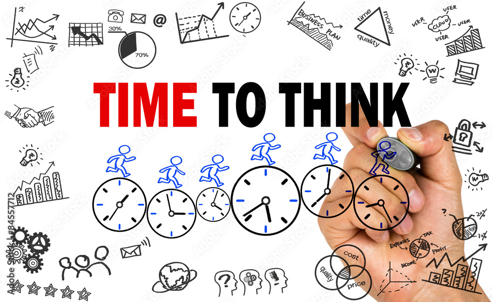time to think concept on whiteboard Stock Photo | Adobe Stock