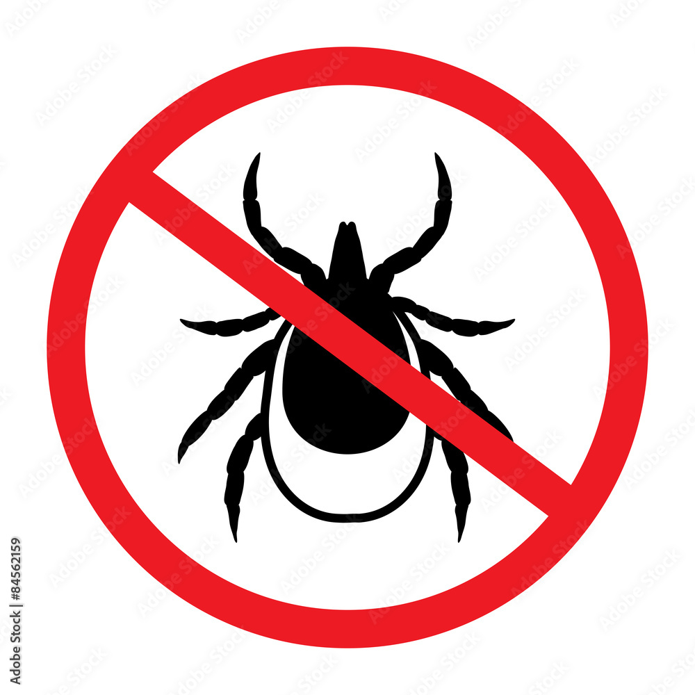 vector image of a tick in a red crossed-out circle - ticks stop Stock ...