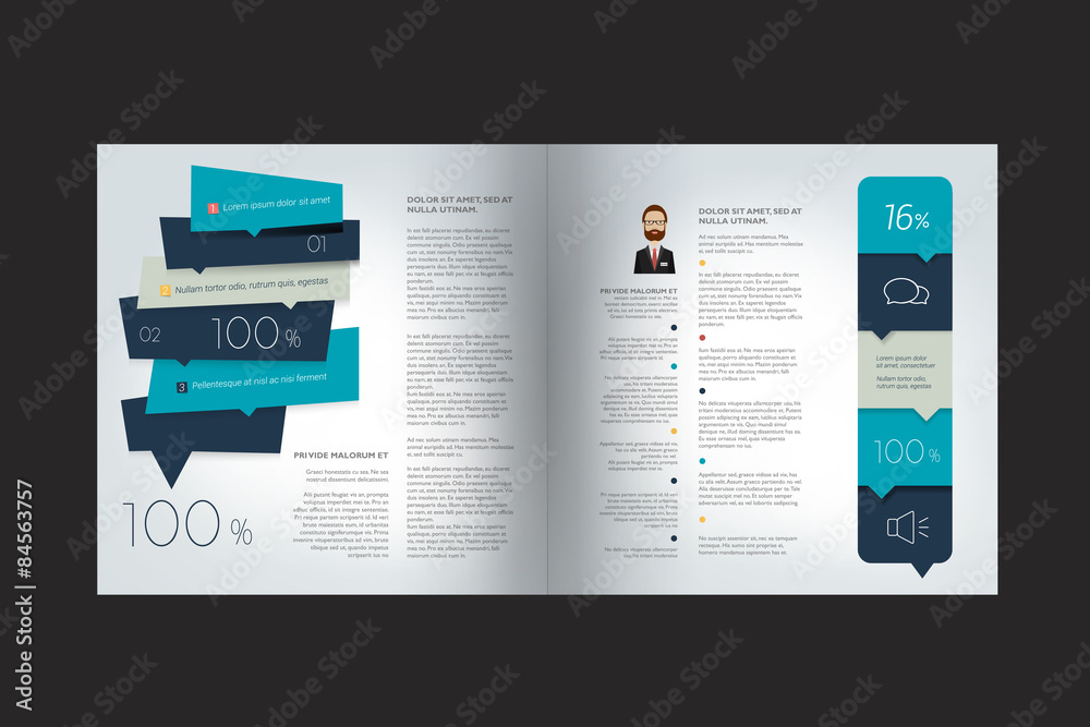 Booklet page. Magazine layout for infographics. Web template. Stock ...