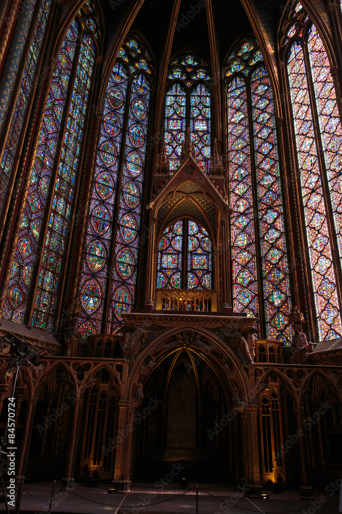 Paris - Interiors of the Sainte-Chapelle (Holy Chapel). The Sainte ...