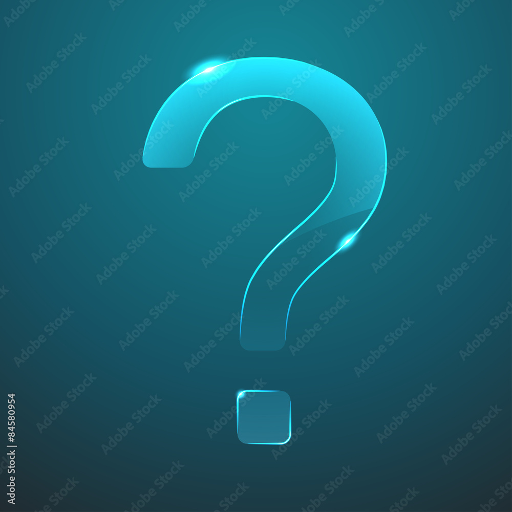 Vector glass question mark icon Stock Vector | Adobe Stock