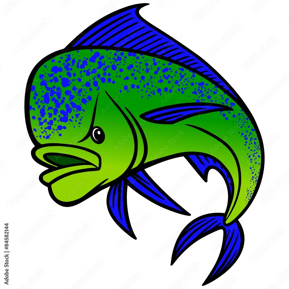 Mahi Mahi Cartoon Stock Vector | Adobe Stock