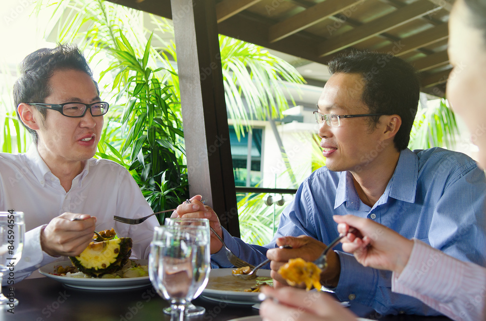 Asian executive having thai foods in the restaurant Stock Photo | Adobe ...