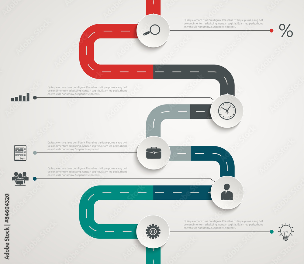 Road infographic timeline with icons. Vertical structure Stock Vector ...