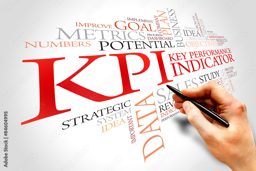 KPI - Key Performance Indicator word cloud, business concept Stock ...