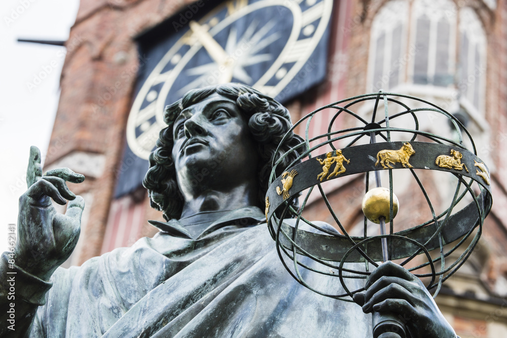 Monument of great astronomer Nicolaus Copernicus, Torun, Poland Stock ...
