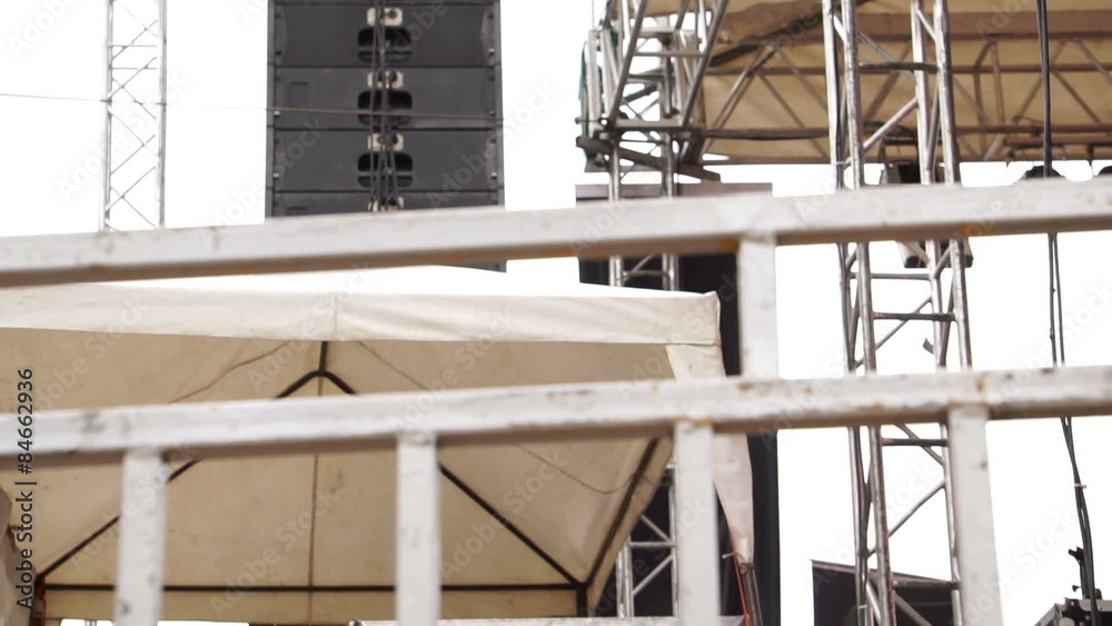 Different parts of an outdoor concert or presentation stage and its ...