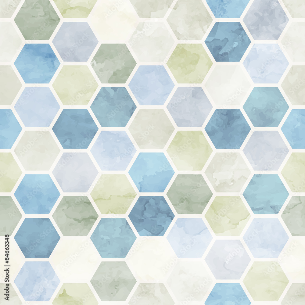 Watercolor Honeycomb seamless pattern.Vector background Stock Photo ...
