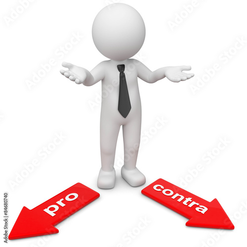 3d Männchen entscheidung pro contra Stock Illustration | Adobe Stock