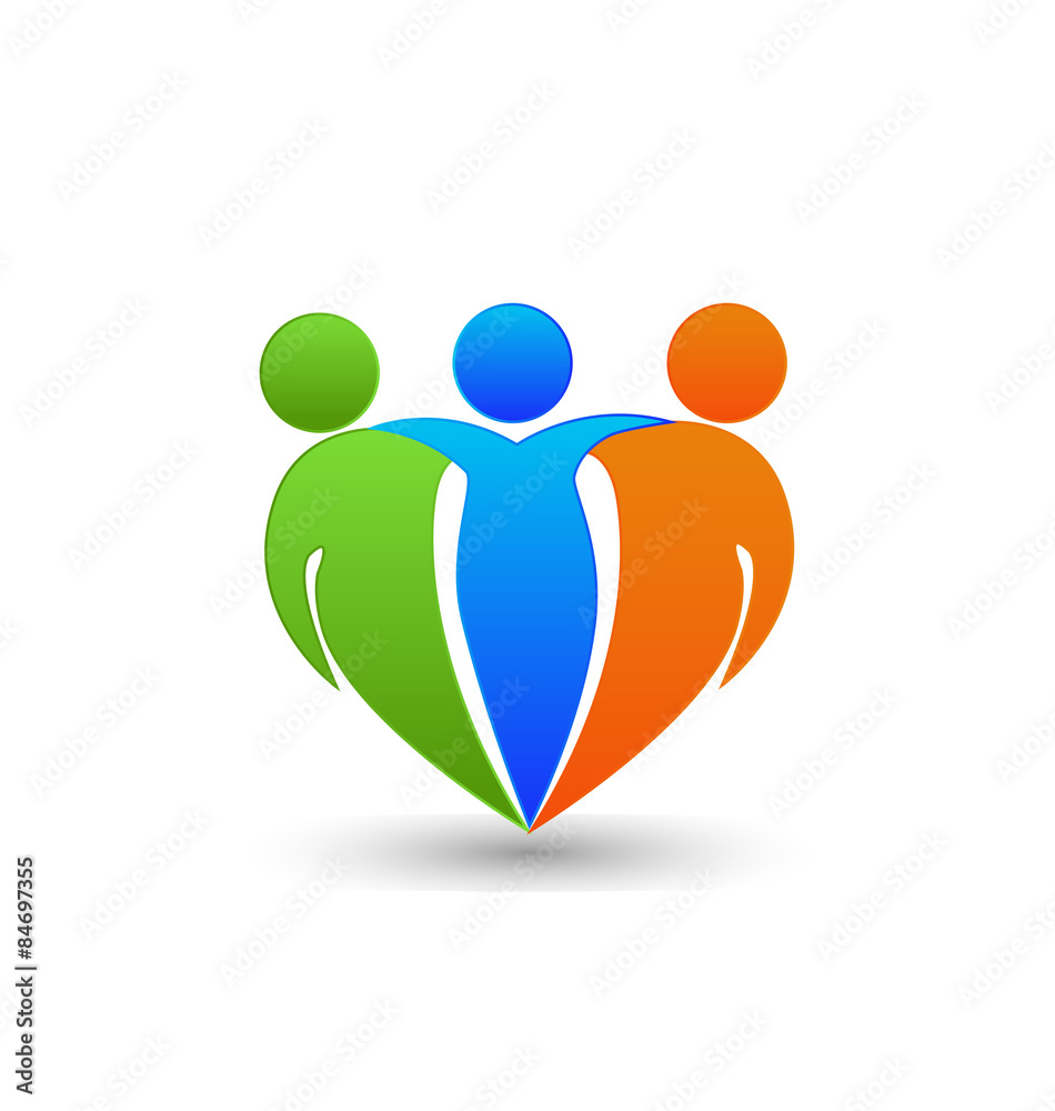 Logo of Partners friends teamwork business concept in heart shape ...