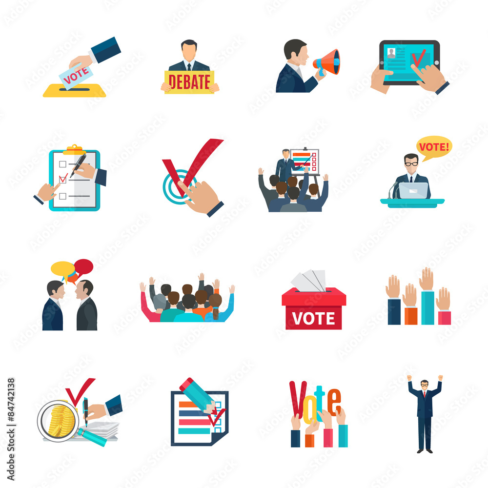 Vecteur Stock Elections icons set | Adobe Stock