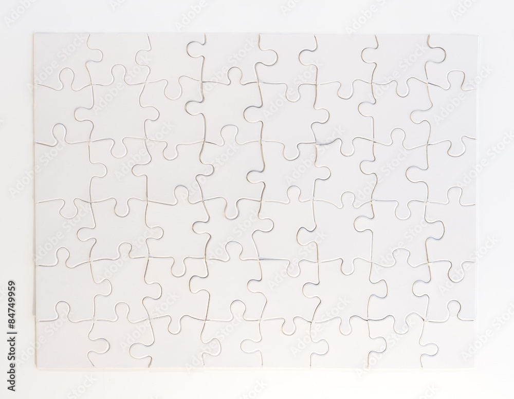 Completed White Jigsaw Puzzle Stock Photo | Adobe Stock