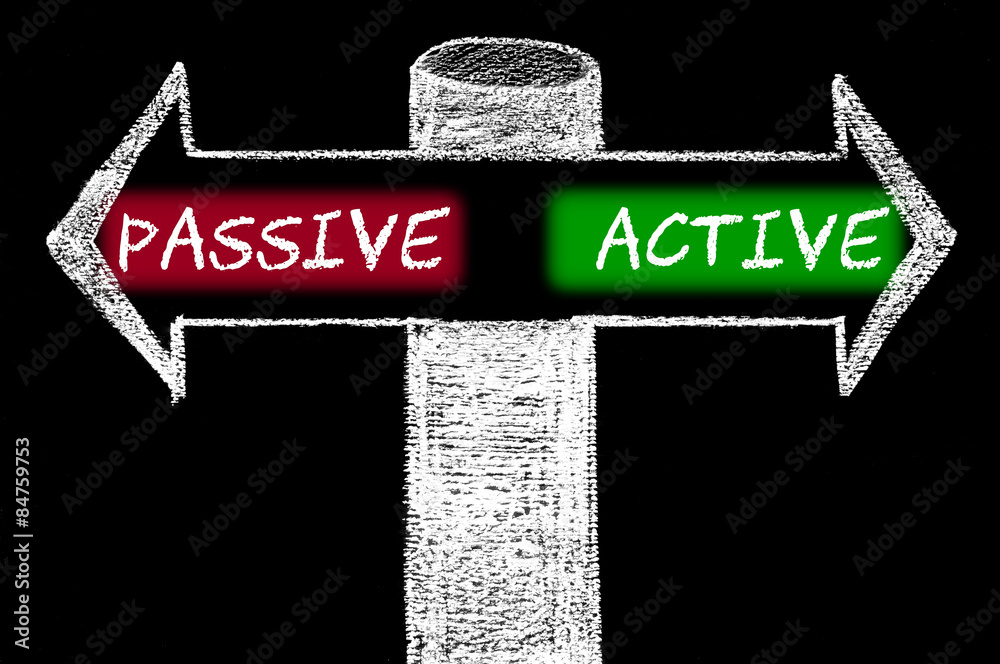 Opposite arrows with Passive versus Active ilustración de Stock | Adobe ...