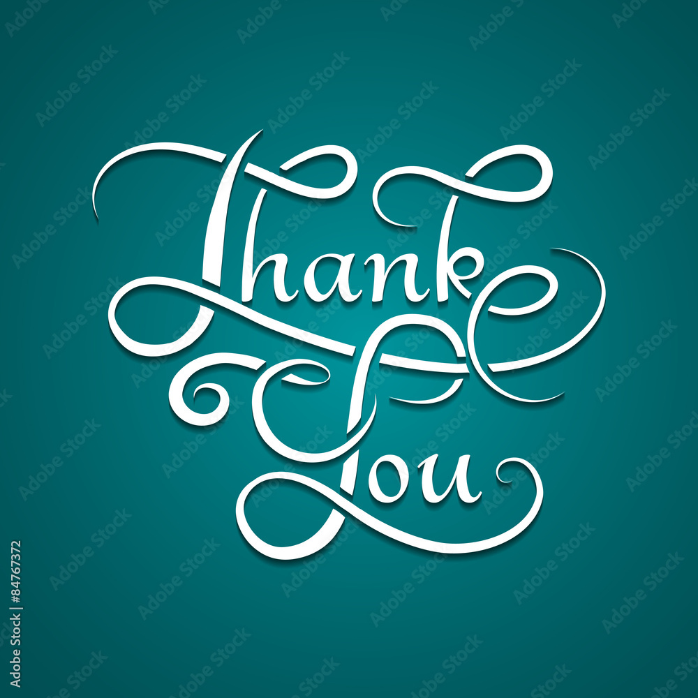 Thank you lettering calligraphy Stock Vector | Adobe Stock