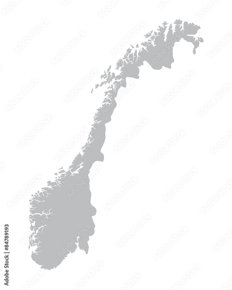 grey map of Norway Stock Vector | Adobe Stock