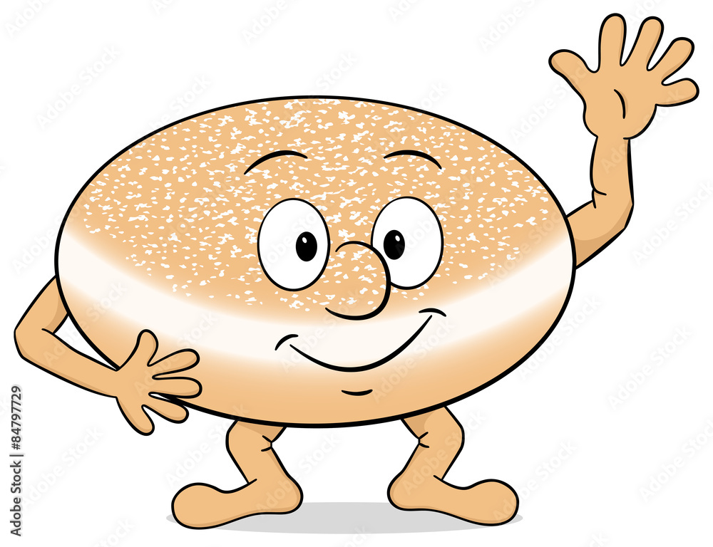 Cartoon Krapfen auf weißem Hintergrund Stock Vector | Adobe Stock