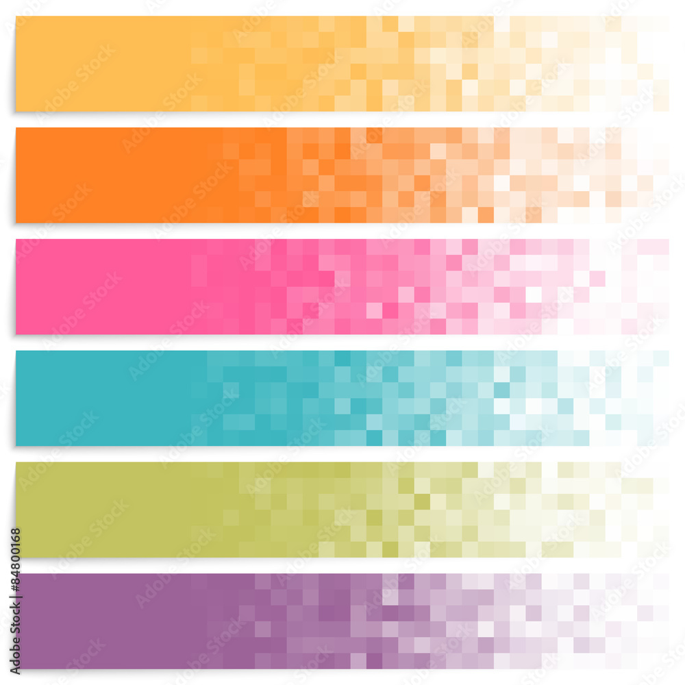 Set of colorful pixel banners Stock Vector | Adobe Stock