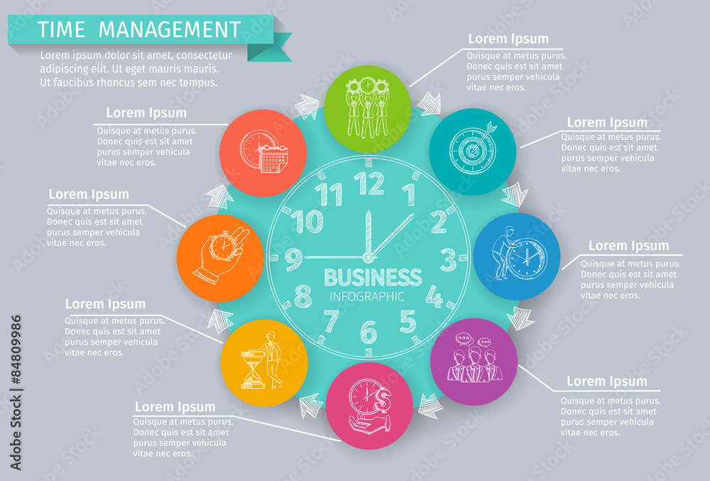 Time Management Infographics Stock Vector | Adobe Stock