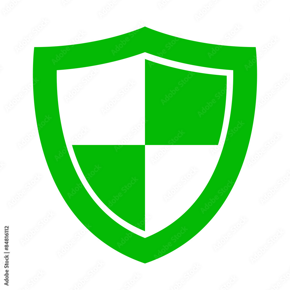 Icono aislado escudo verde Stock Illustration | Adobe Stock