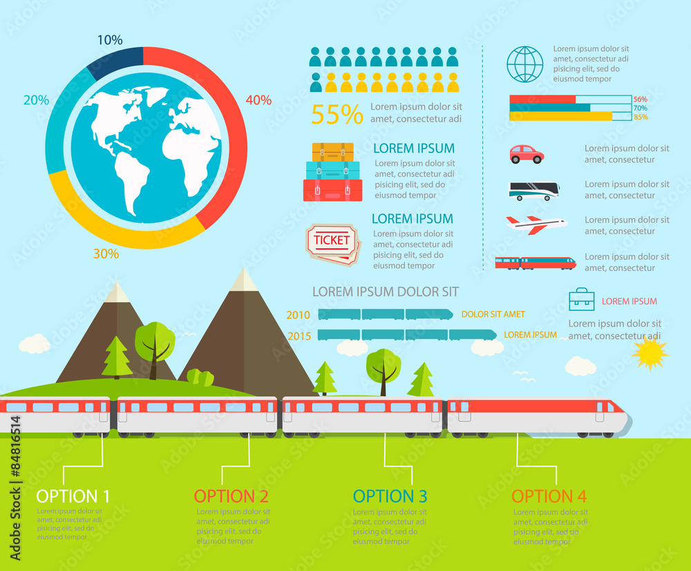 Train infographics, vector illustration Stock Vector | Adobe Stock