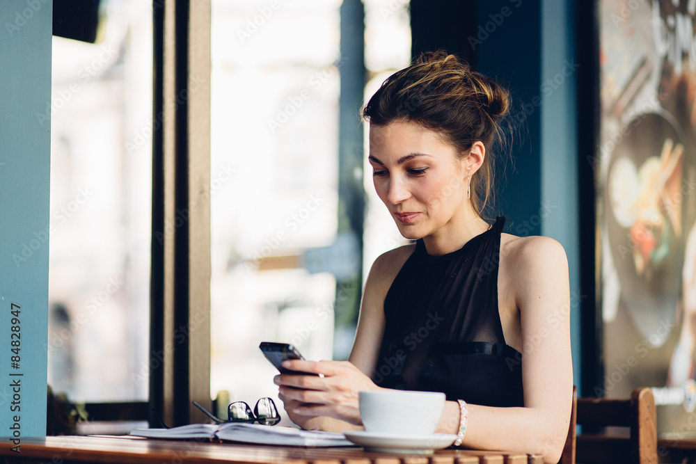 Attractive girl talking on the phone Stock Photo | Adobe Stock
